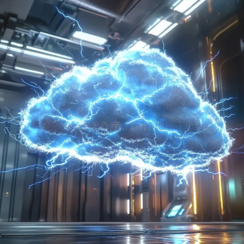 Electric Cloud stock illustration. Illustration of innovation - 334816661