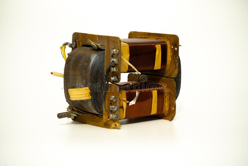 Electric Coil Assembly with Copper Windings and Yellow Insulation Stock ...