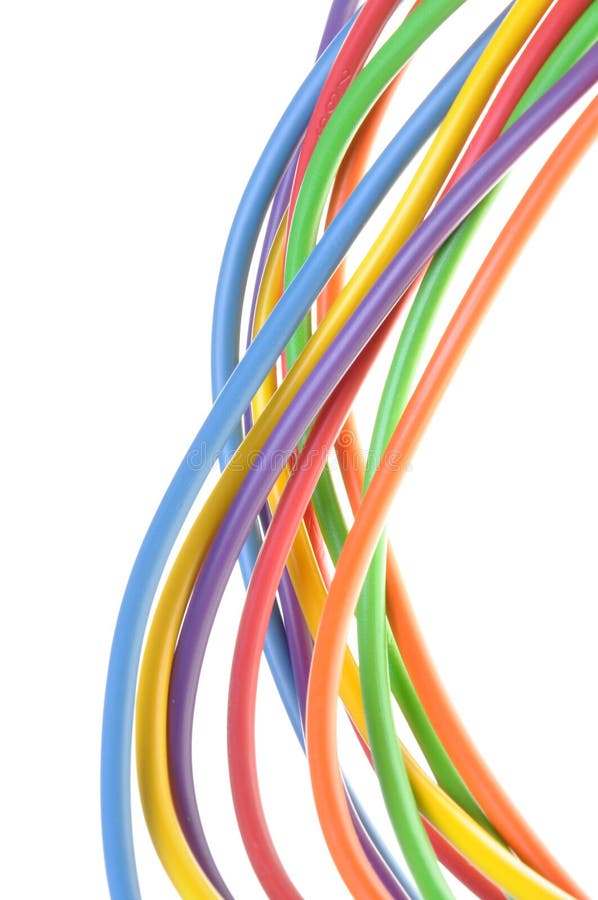 The Electric Colored Wires with Terminals Stock Image - Image of ...