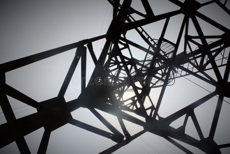 Electric/Communication Pylon from Below Stock Image - Image of phone ...