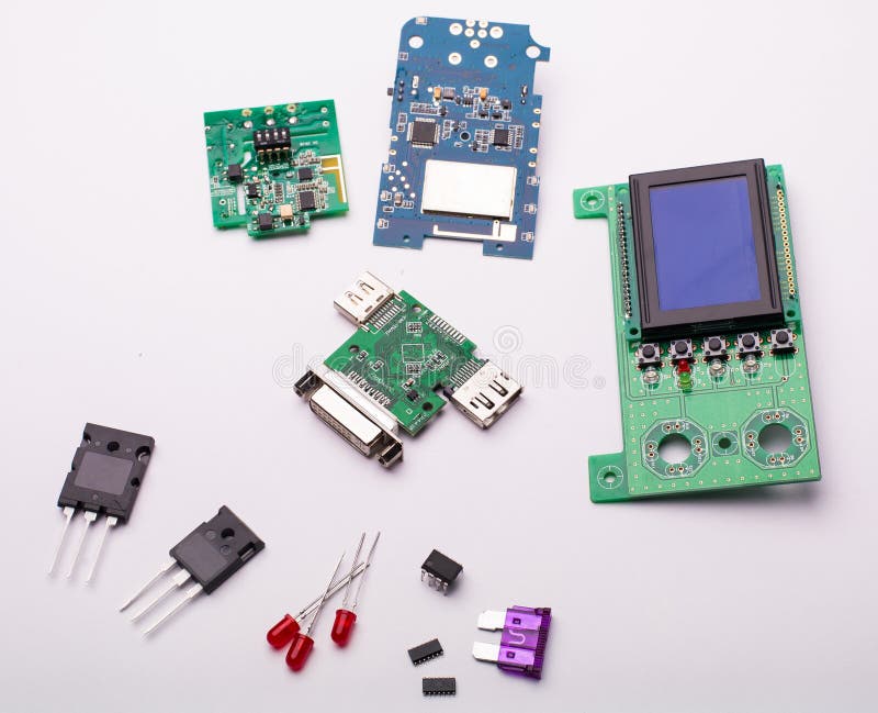 Display and Circuit Board with Schematic Stock Image - Image of drawing ...