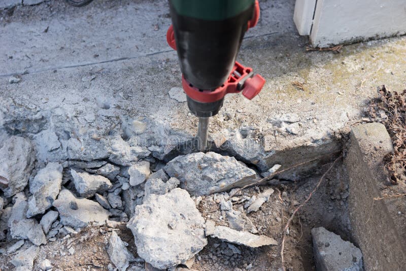 Electric Concrete Breaker in Action Stock Image - Image of action ...