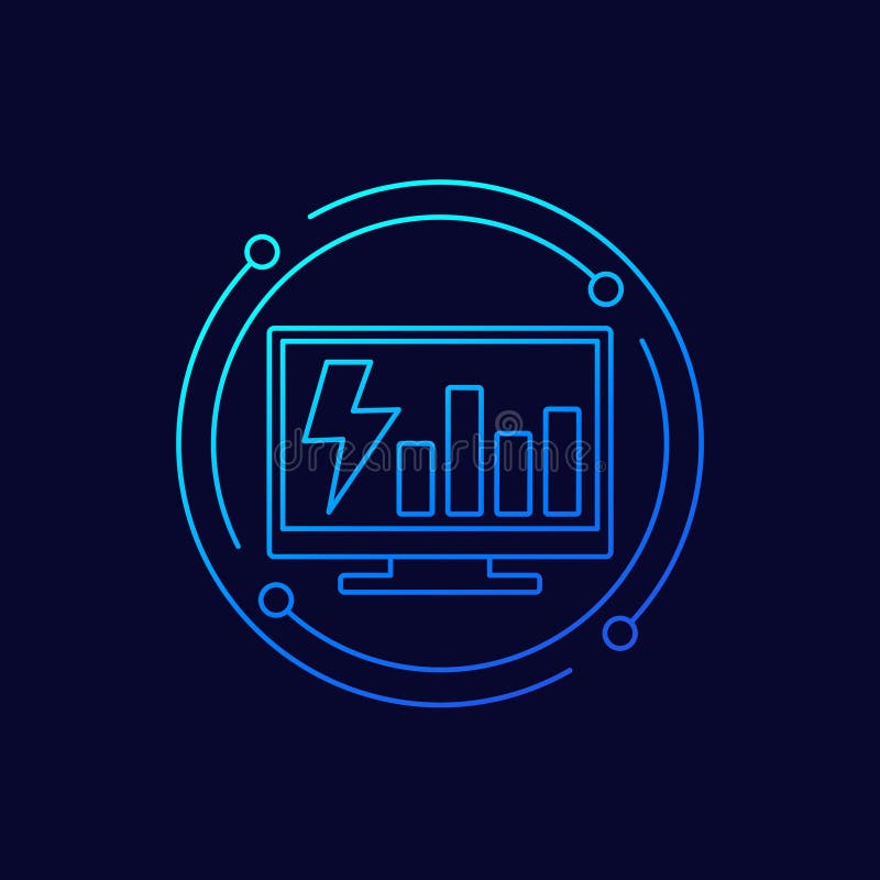 Electric Consumption Icon, Linear Design Stock Illustration ...