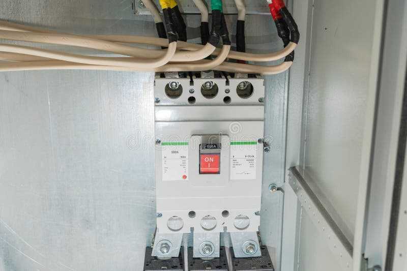 Electric Control Panel with Toggle Switch on. Electrical Voltage Stock ...
