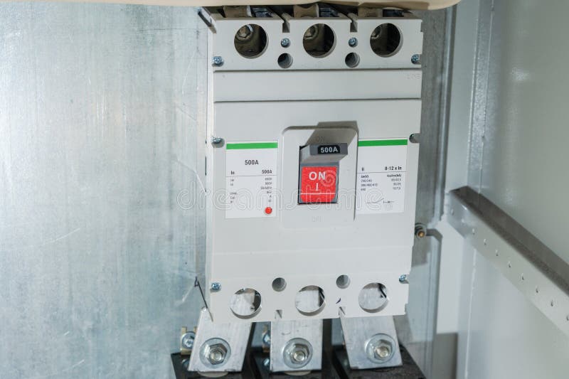 Electric Control Panel with Toggle Switch on. Electrical Voltage Stock ...