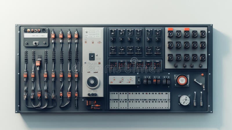 Electric Control Panel on a White Background for Industrial Technology ...