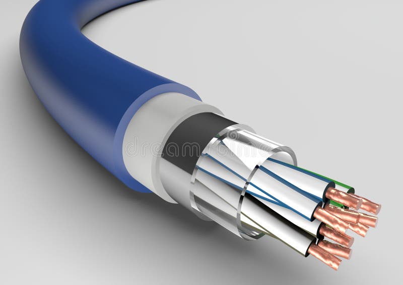 Electric Copper Cable, Data Transmission Stock Illustration ...