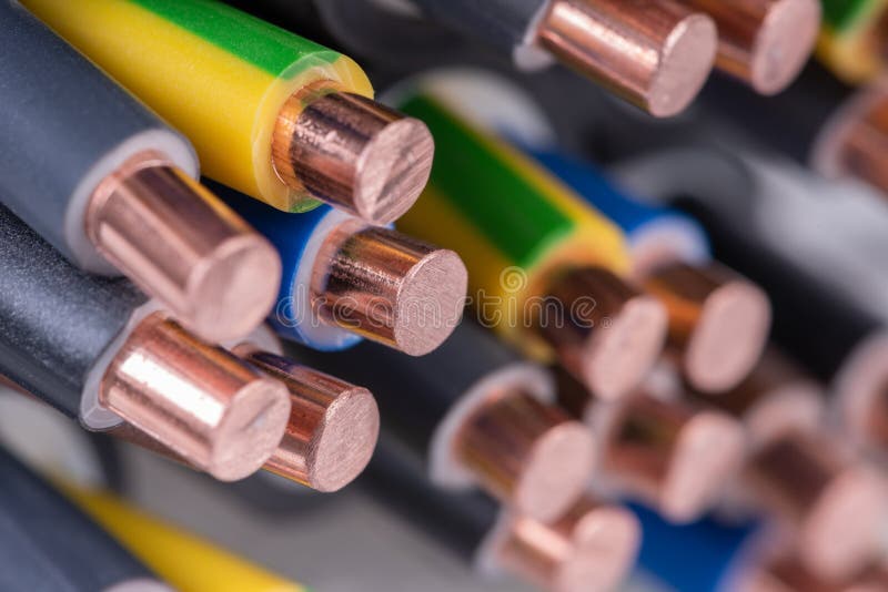 Stripped Electric Copper Cable Wire Used in Electrical Installation ...
