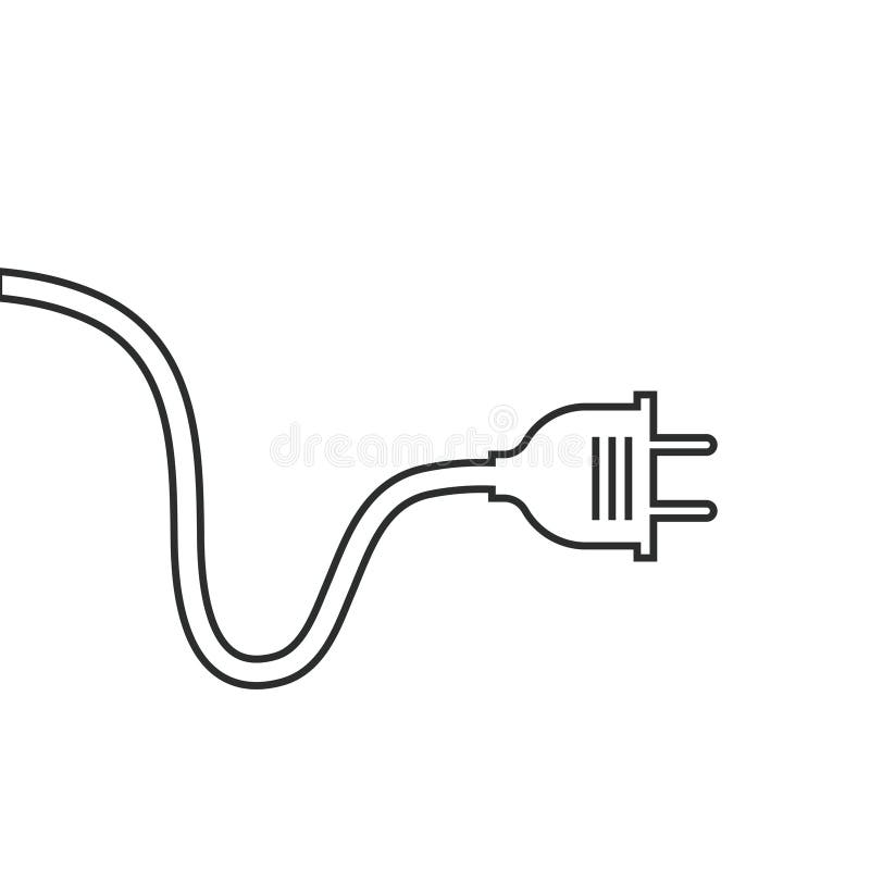 Electric Cord. Vector of a Cord. Hand Drawn Electrical Cord Stock ...