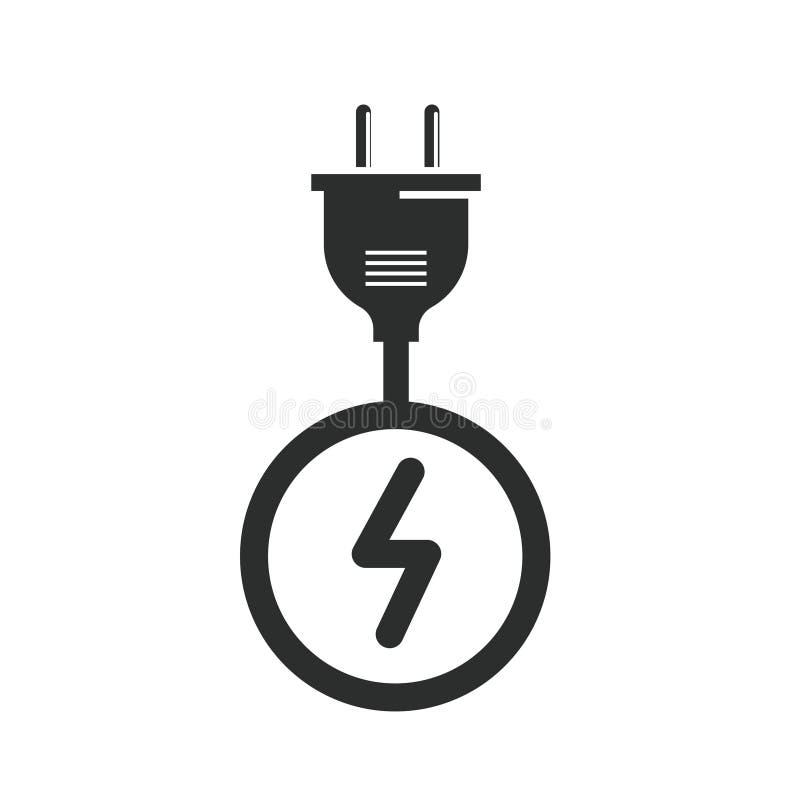 Electric Cord Charging Icon Vector Stock Vector - Illustration of ...