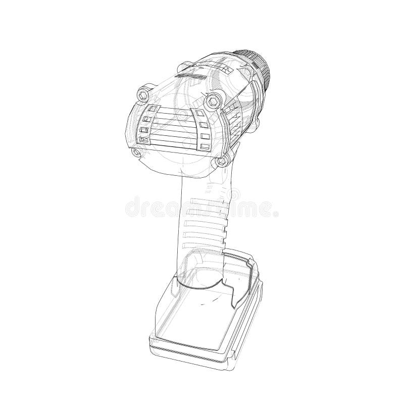 Electric Cordless Screwdriver. Vector Stock Vector - Illustration of ...