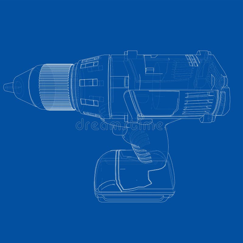 Electric Cordless Screwdriver. Vector Stock Vector - Illustration of ...