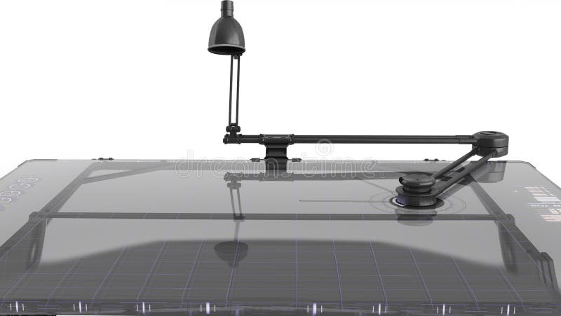 Electric Culmination for Working with Drawings 3d Rendering Stock ...