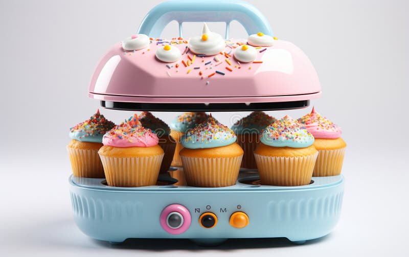 "Electric Cupcake Maker Against a Clean White Background"Generative Ai ...
