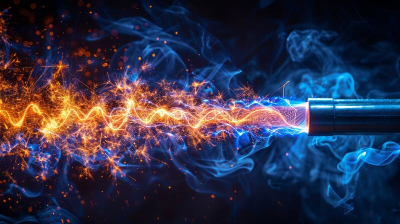 Electric Current Flowing through Open Wire Creating Spark and Smoke ...