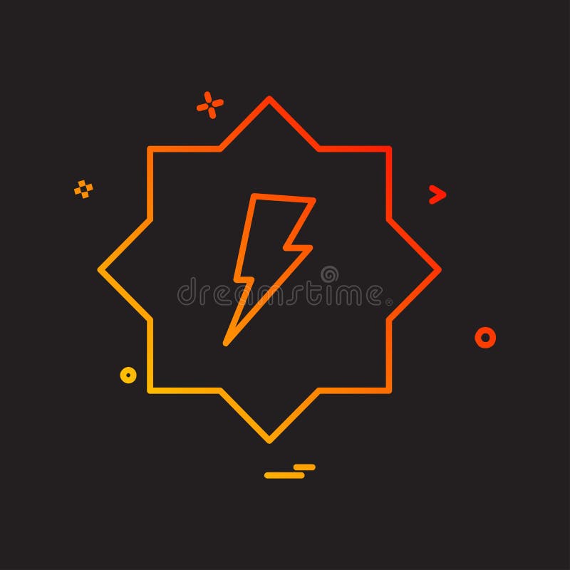 Electric Current Icon Design Vector Stock Vector - Illustration of ...
