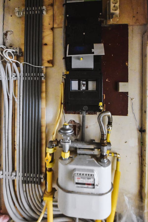 Electric panel with cabels stock photo. Image of inside - 233929122