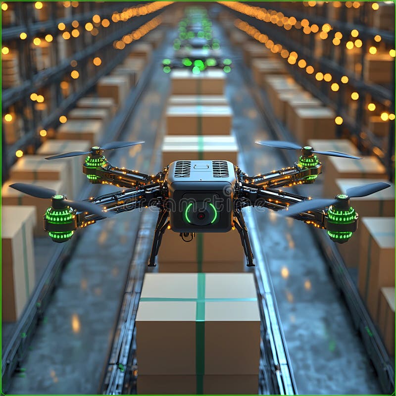 Electric Delivery Drones stock photo. Image of drone - 375275428