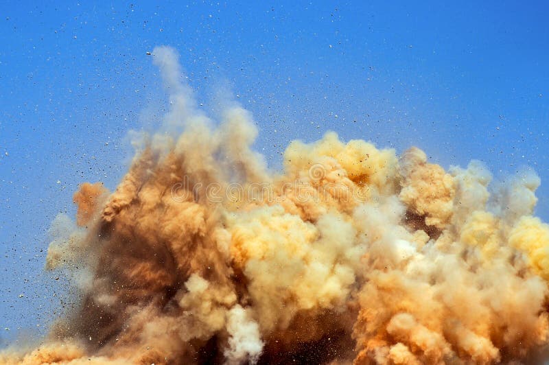 Detonator Blasting on the Construction Site Stock Image - Image of fume ...