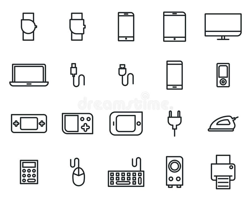 Electric devices, icon stock vector. Illustration of electricity ...