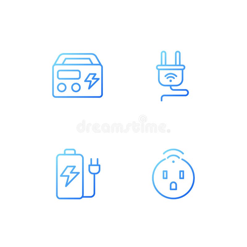Electric Devices Pixel Perfect Gradient Linear Vector Icons Set Stock ... Electric Devices Pixel Perfect Gradient Linear Vector Icons Set Stock ...