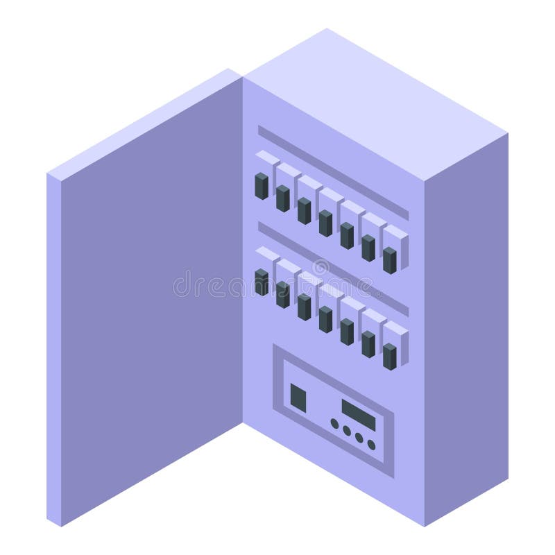 Electric Distribution Board with Circuit Breakers and Switches Showing ...