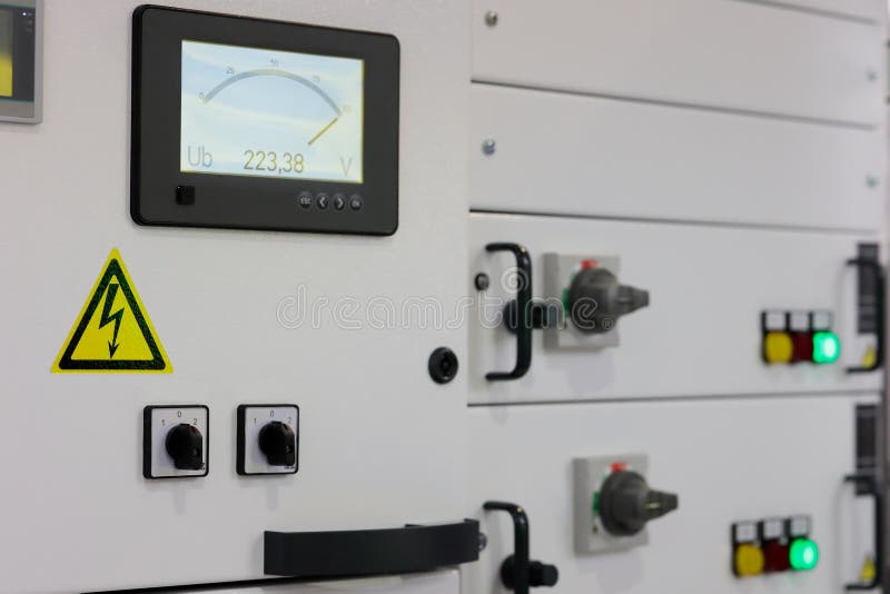 Electric Distribution Equipment with Digital Gauge Stock Image - Image ...