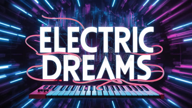 Electric Dreams Text Music Thumbnail Illustration Stock Illustration ...