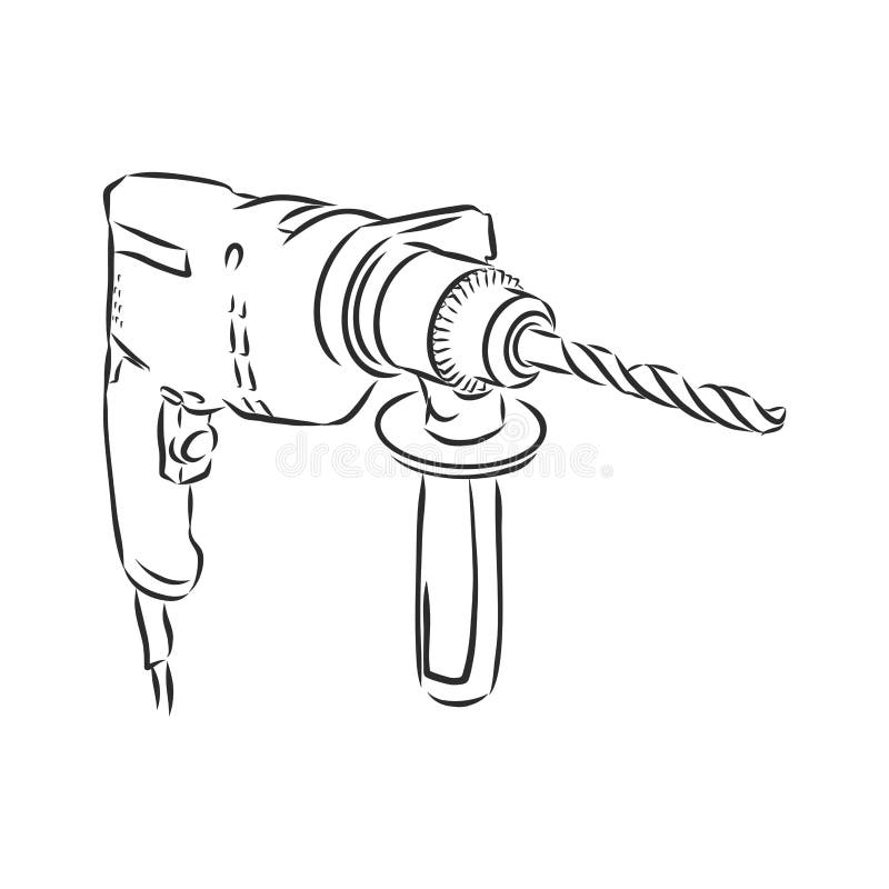 Electric Drill Machine Sketch