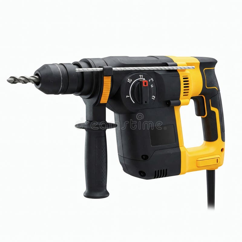 Electric Drill Isolated on a White Background. 3d Render Image Front ...