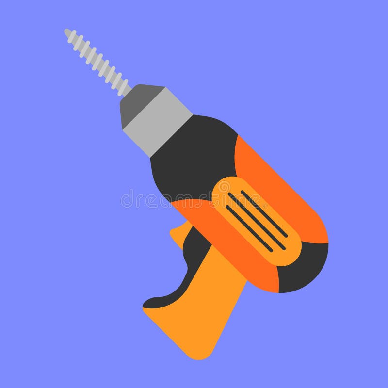 Electric Drill Machine Vector Illustration. Drill Machine Icon with Bit ...