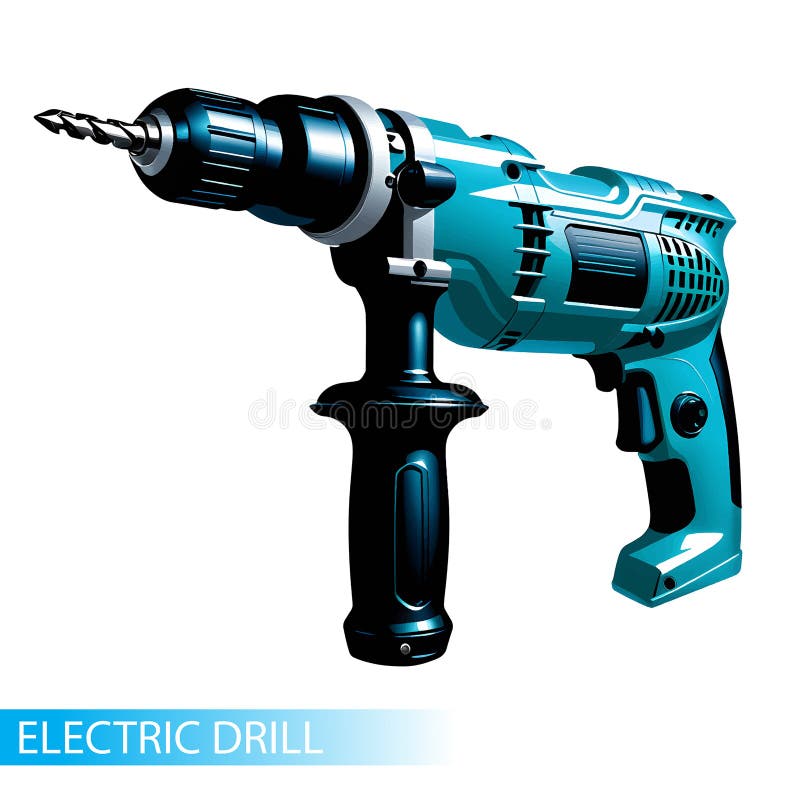 Electric Drill Vector Tool Drill Art Design Vector Template Stock ...