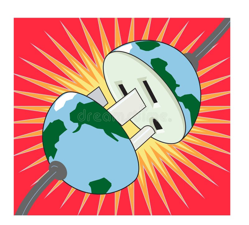 EARTH Electric Plug Outlet Energy Globe Stock Vector - Illustration of ...