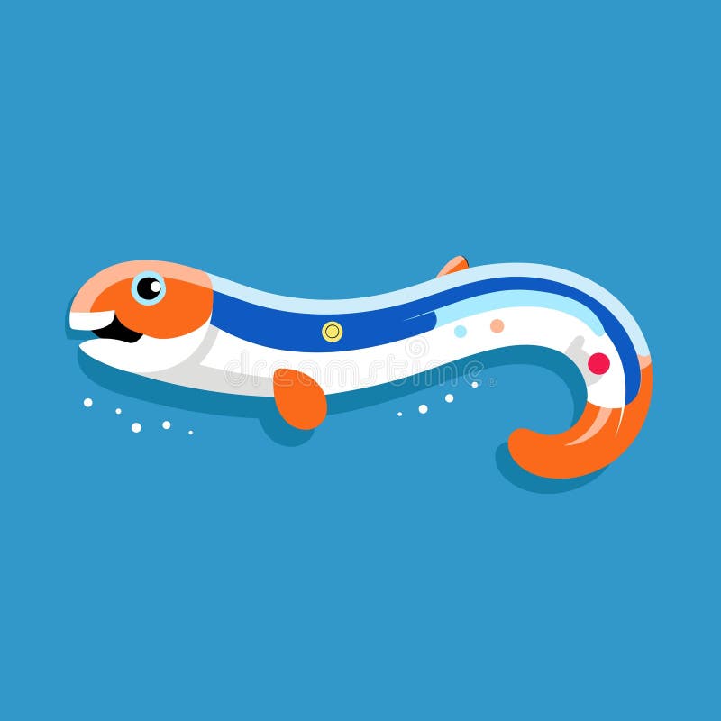 Minimalistic Electric Eel Animation AI Generated Stock Illustration ...