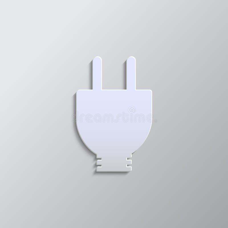 Electric, Electricity Paper Style Icon. Grey Color Vector Background ...