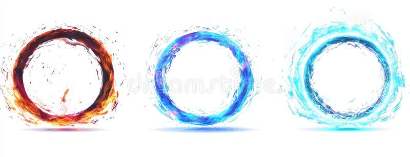 The Electric Energy Circle Set is Isolated on a Transparent Background ...