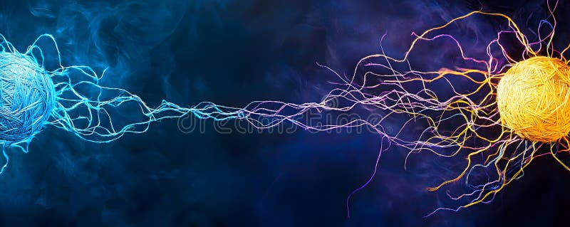 Electric Energy Connection between Two Spheres Stock Illustration ...