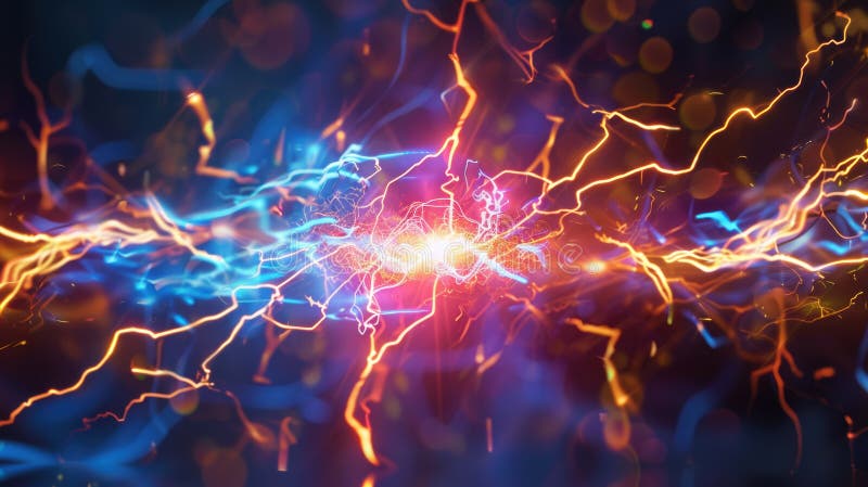 Electric Energy Currents Glowing with Intense Light Effects Stock Image ...