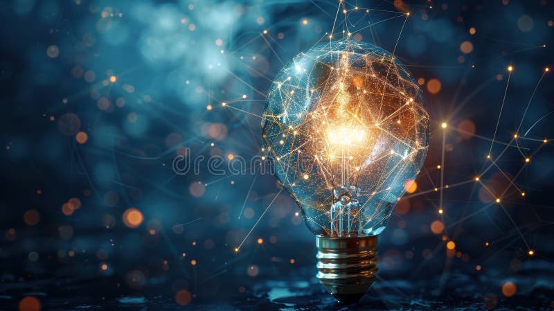 Electric Energy Currents Glowing with Intense Light Effects Stock Image ...