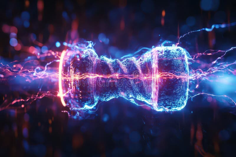 Electric Energy Flows through a Glowing Structure Stock Photo - Image ...