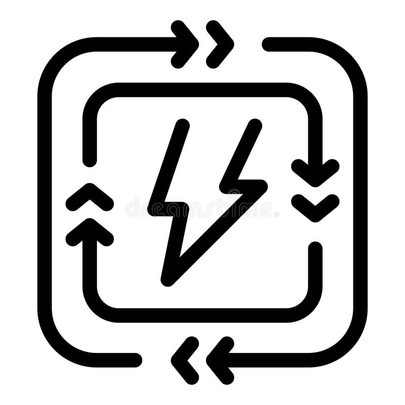 Electric Energy Icon with Arrows Stock Vector - Illustration of ...