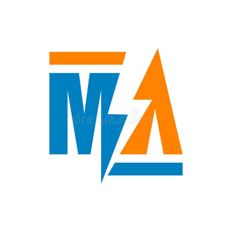 Electric Energy Illustration Logo with Letter MA Stock Vector ...