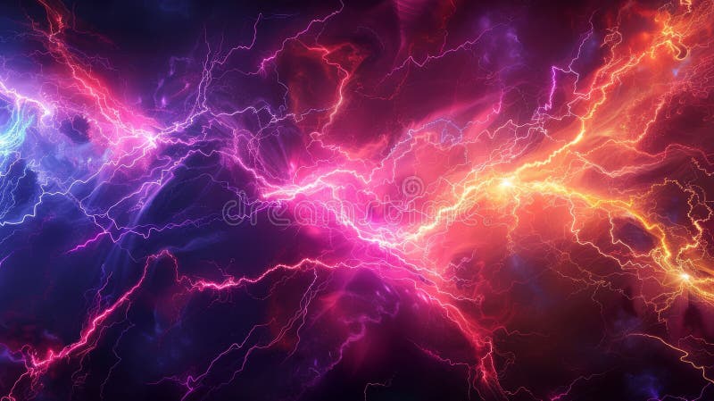 Electric Energy Lightning Storm in Cosmic Background with Vibrant and ...