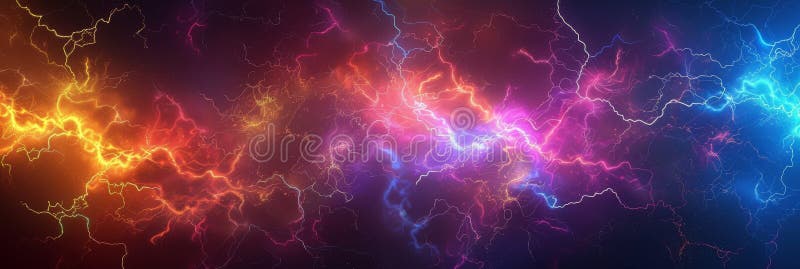 Electric Energy Lightning Storm in Cosmic Background with Vibrant and ...