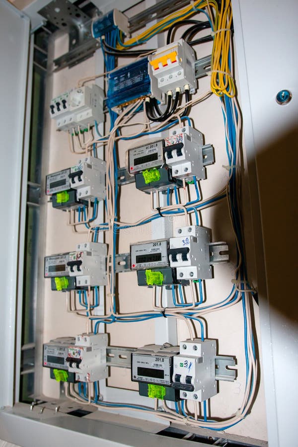 Electric energy meters stock photo. Image of industrial - 171976610