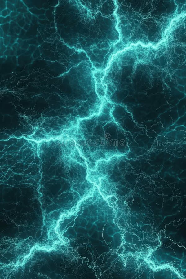 Electric Energy Patterns: Dynamic Blue Lightning on Dark Background ...