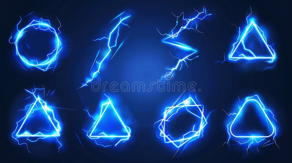 An Electric Energy Power Framework with Glowing Neon Lightning Frames ...
