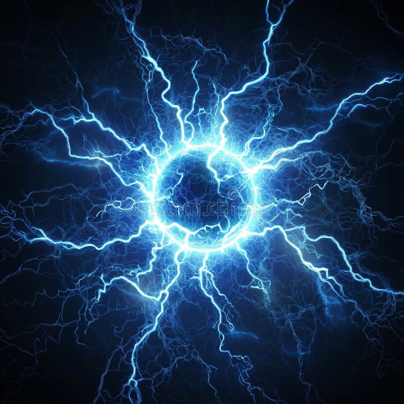 Electric Energy Sphere stock illustration. Illustration of burst ...