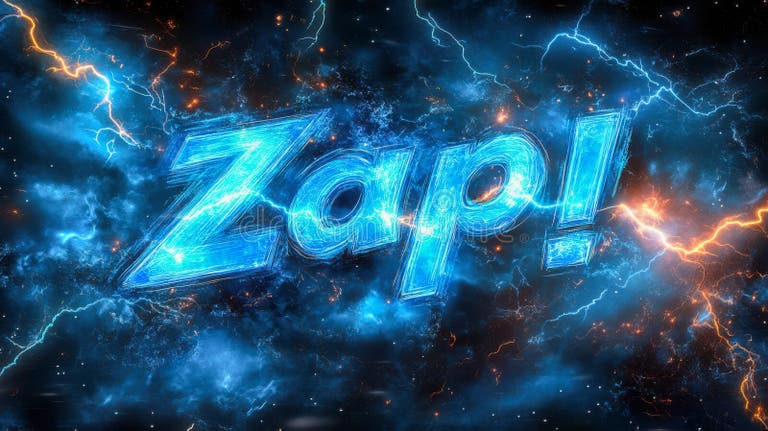 Electric Energy Theme with Dynamic Zap Text and Lightning Effects Stock ...