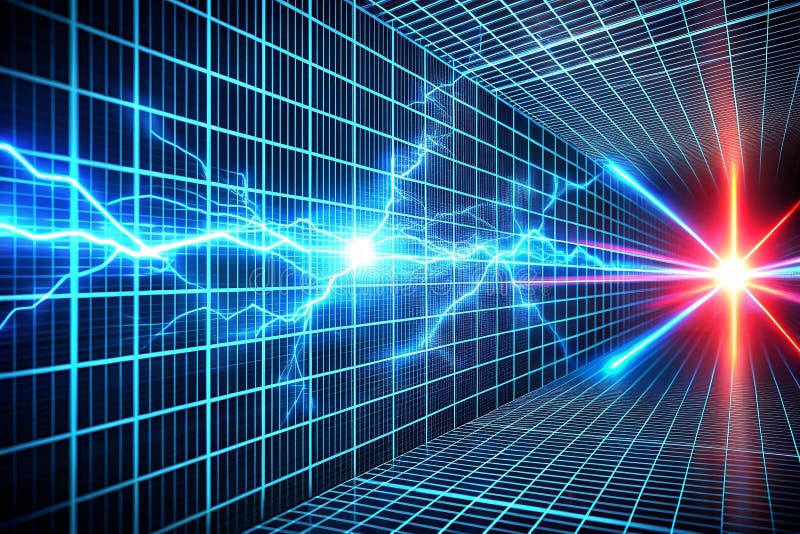 Electric Energy Tunnel, Grid, Futuristic, Powerful Flow Stock ...